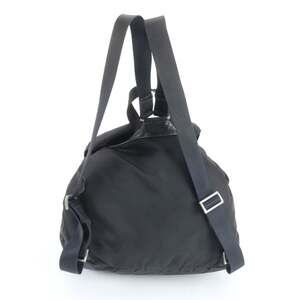 Prada | Bags | Prada Tessuto Nylon Triangle Logo Leather Backpack Black ...